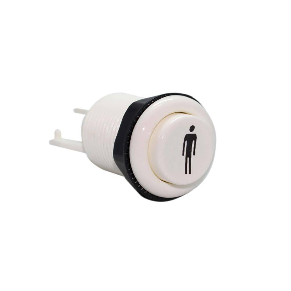1P White Happ-Style Player Arcade Button